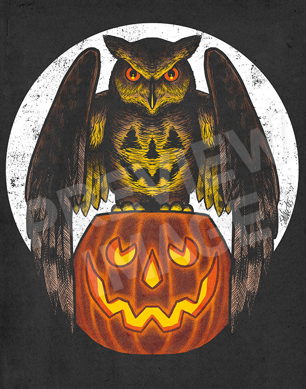 FrightFall2023: OWL Art Print – Shop Sinister: Dark Art & Creations by ...