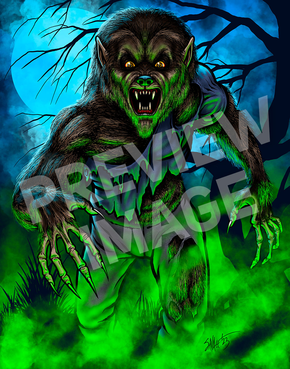 Portrait of The Wolf Man Art Print – Shop Sinister: Dark Art ...