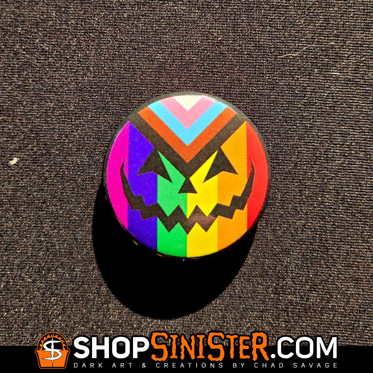 Progress Pride Pumpkin Button – Shop Sinister: Dark Art & Creations by ...