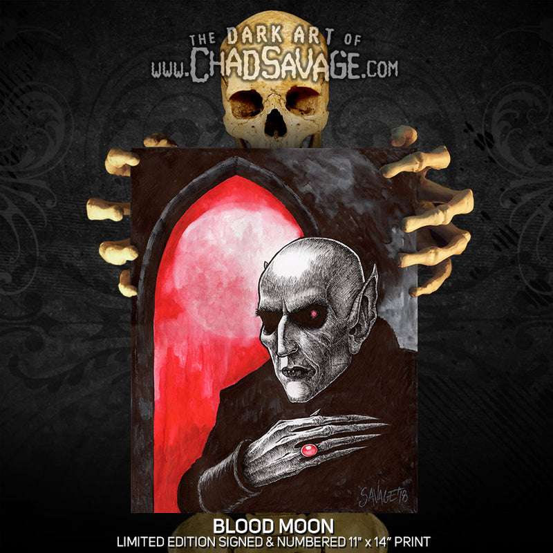 Blood Moon Art Print – Shop Sinister: Dark Art & Creations by Chad Savage
