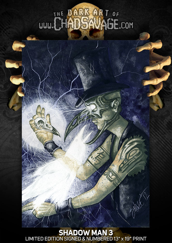 Shadow Man 3 Art Print – Shop Sinister: Dark Art & Creations by Chad Savage