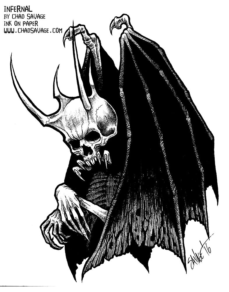 Infernal Original Drawing – Shop Sinister: Dark Art & Creations by Chad ...