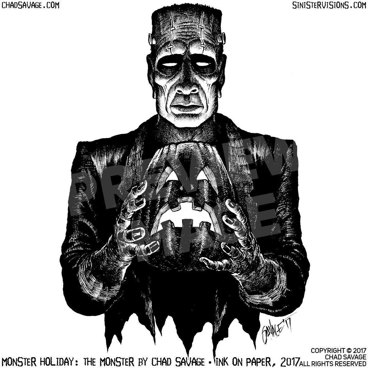 Monster Holiday: The Monster Original Halloween Ink Drawing – Shop ...