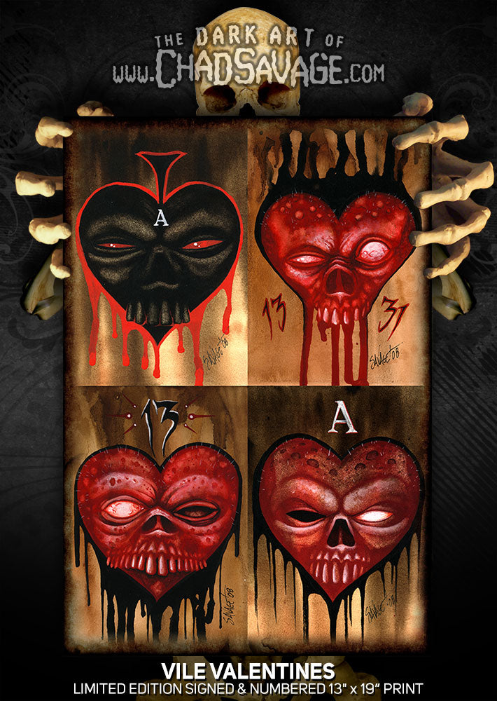 Vile Valentines Art Print – Shop Sinister: Dark Art & Creations by Chad ...