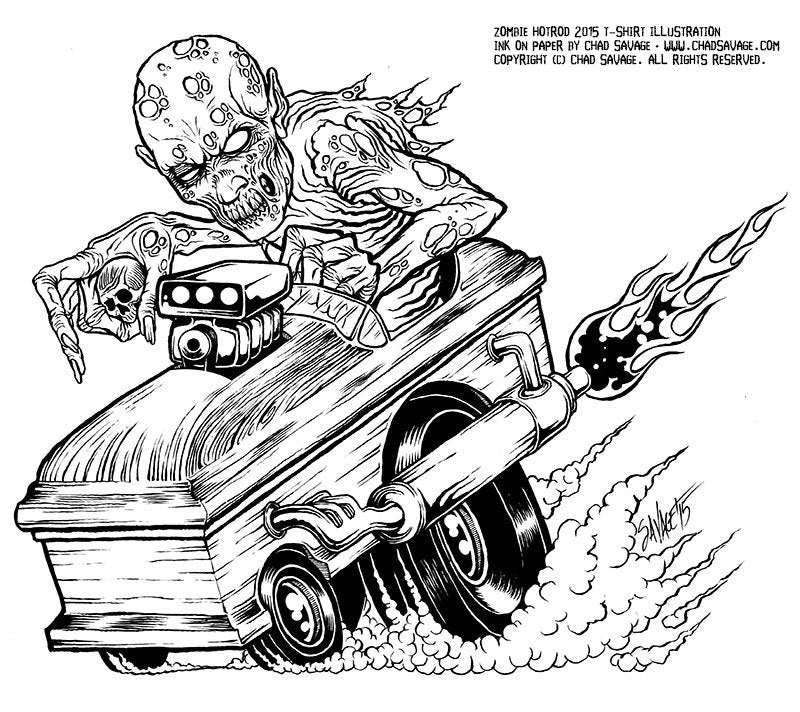 Zombie Hot Rod Original Art – Shop Sinister: Dark Art & Creations by ...