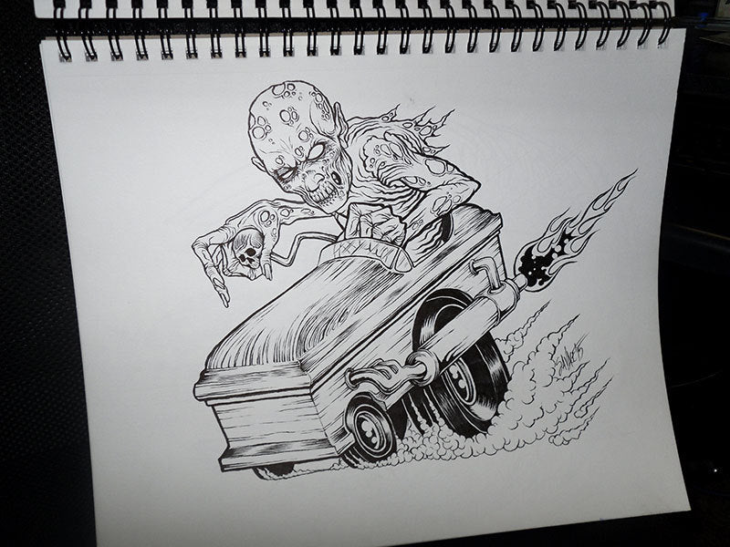 Zombie Hot Rod Original Art – Shop Sinister: Dark Art & Creations by ...