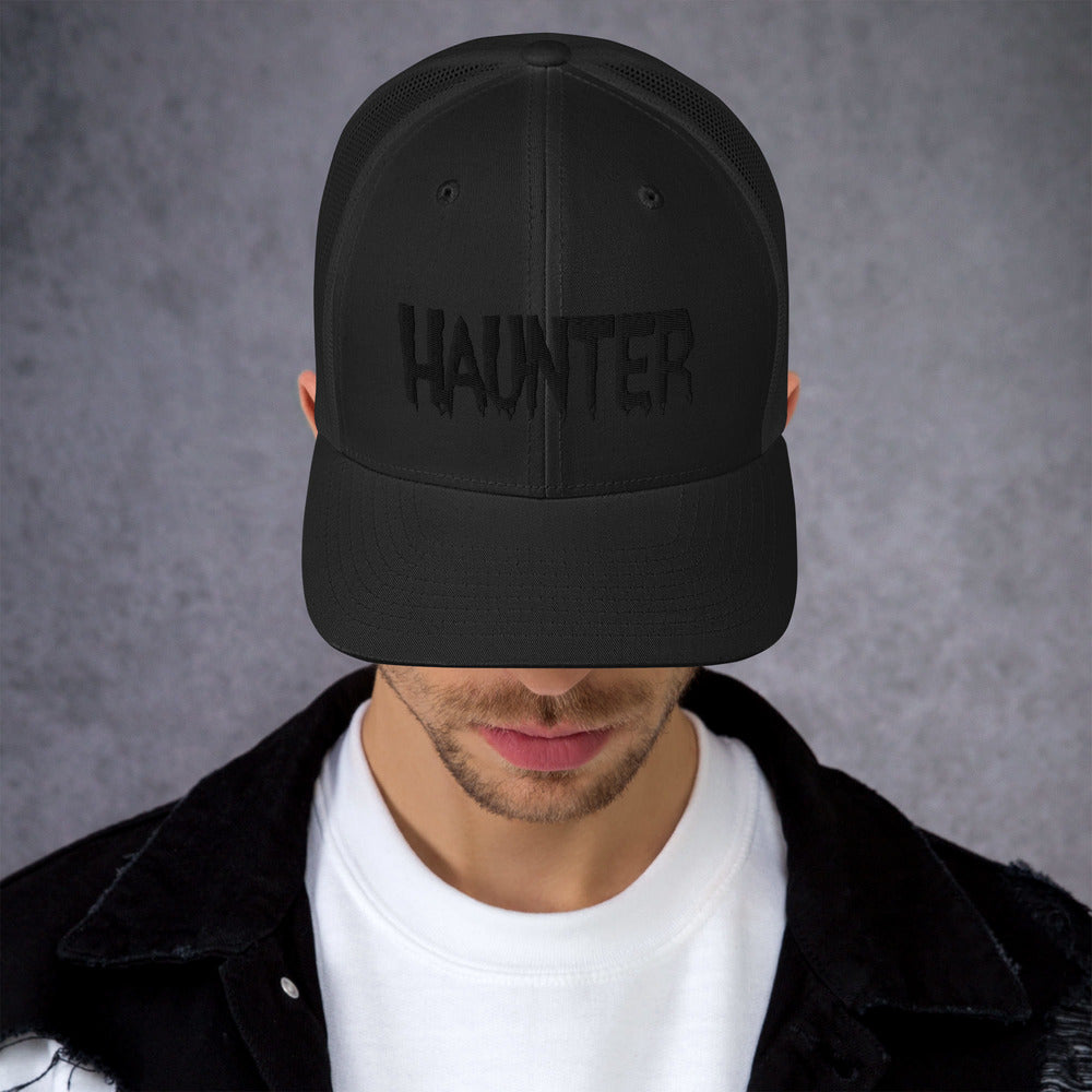 Haunter (Black) Embroidered Trucker Cap – Shop Sinister: Dark Art ...